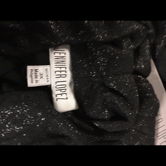 Jennifer Lopez | Tops | Jennifer Lopez Black Shimmer Shiny Draped ...